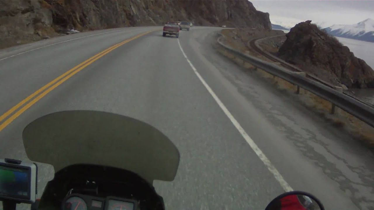 KLR 650 Ride in Alaska on the Seward Highway in February filmed on ...