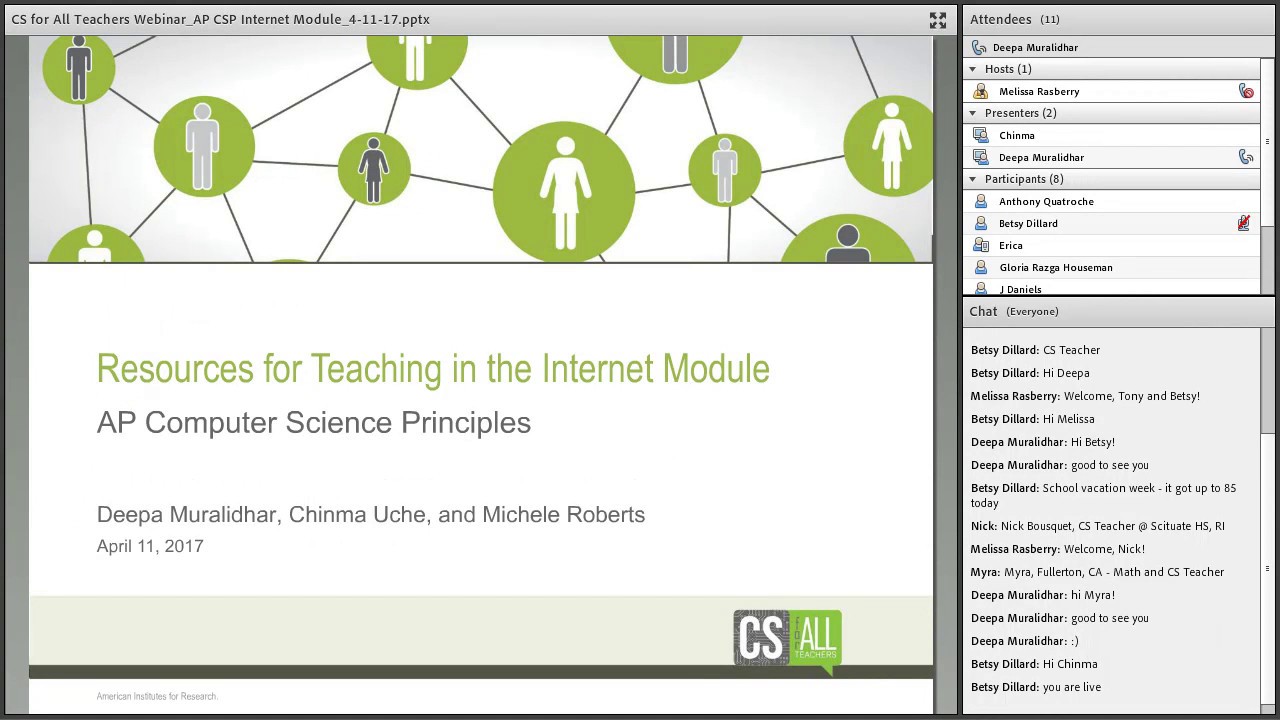Webinar 20170411 Resources for Teaching the Internet Module in a CSP ...