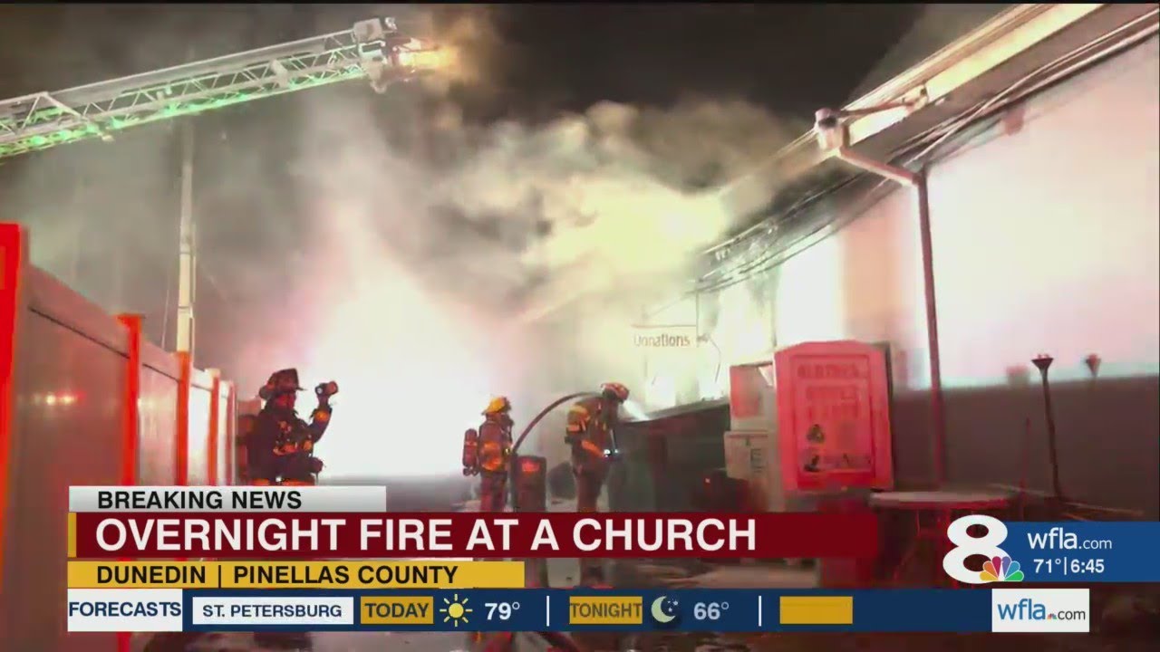 Crews battle 3-alarm fire at Dunedin church - YouTube