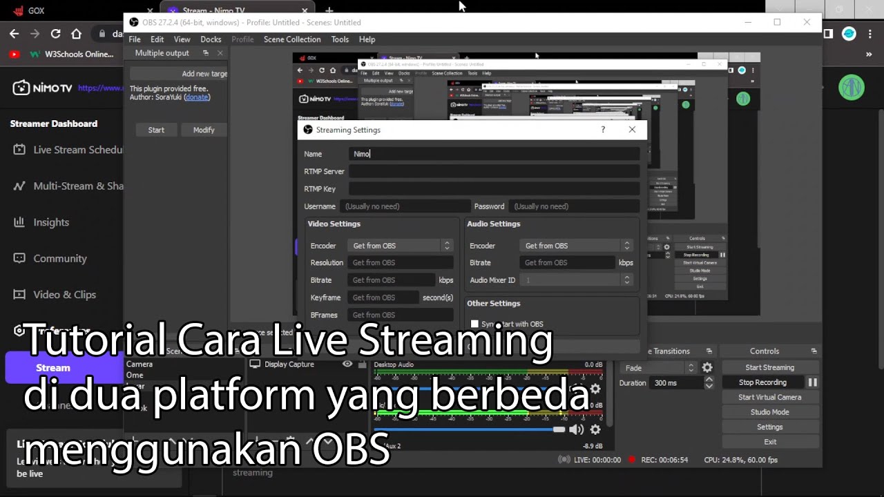 Tutorial Live Streaming di Platform yang berbeda menggunakan OBS - YouTube