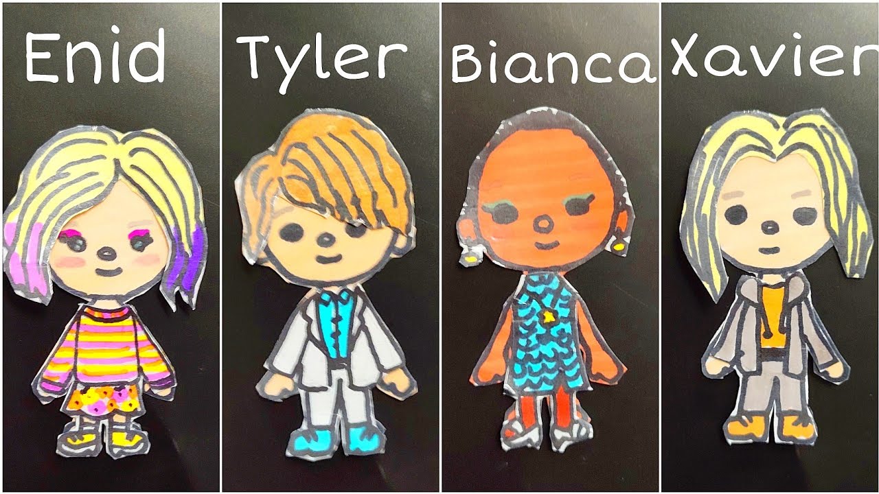 Wednesday Movie Character Drawing 🎨🖌️ Toca Enid, Tyler, Bianca, Xavier ...