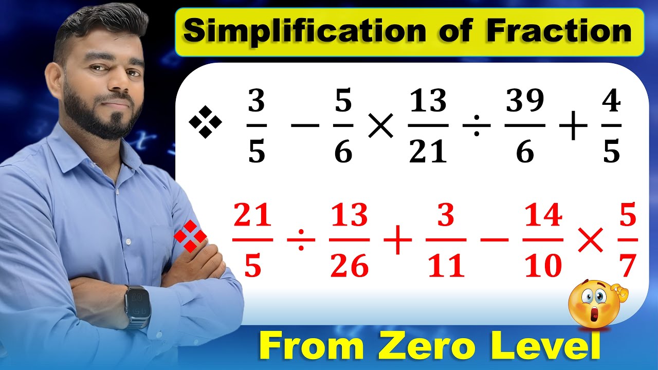 Simplification of fraction | Basic Maths for Beginners | Bodmas in fraction | 5g Maths - YouTube