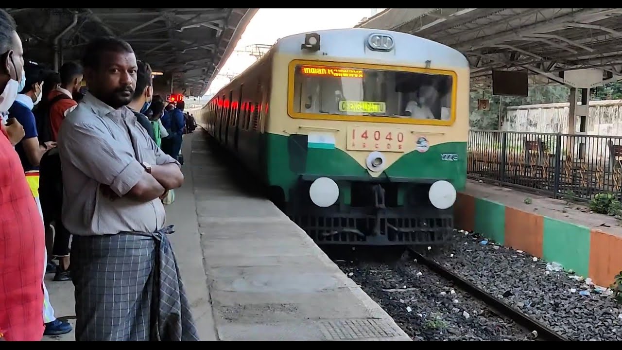 Chennai LOCAL TRAIN at CHENNAI PARK Railway Station - Tamil Nadu ...