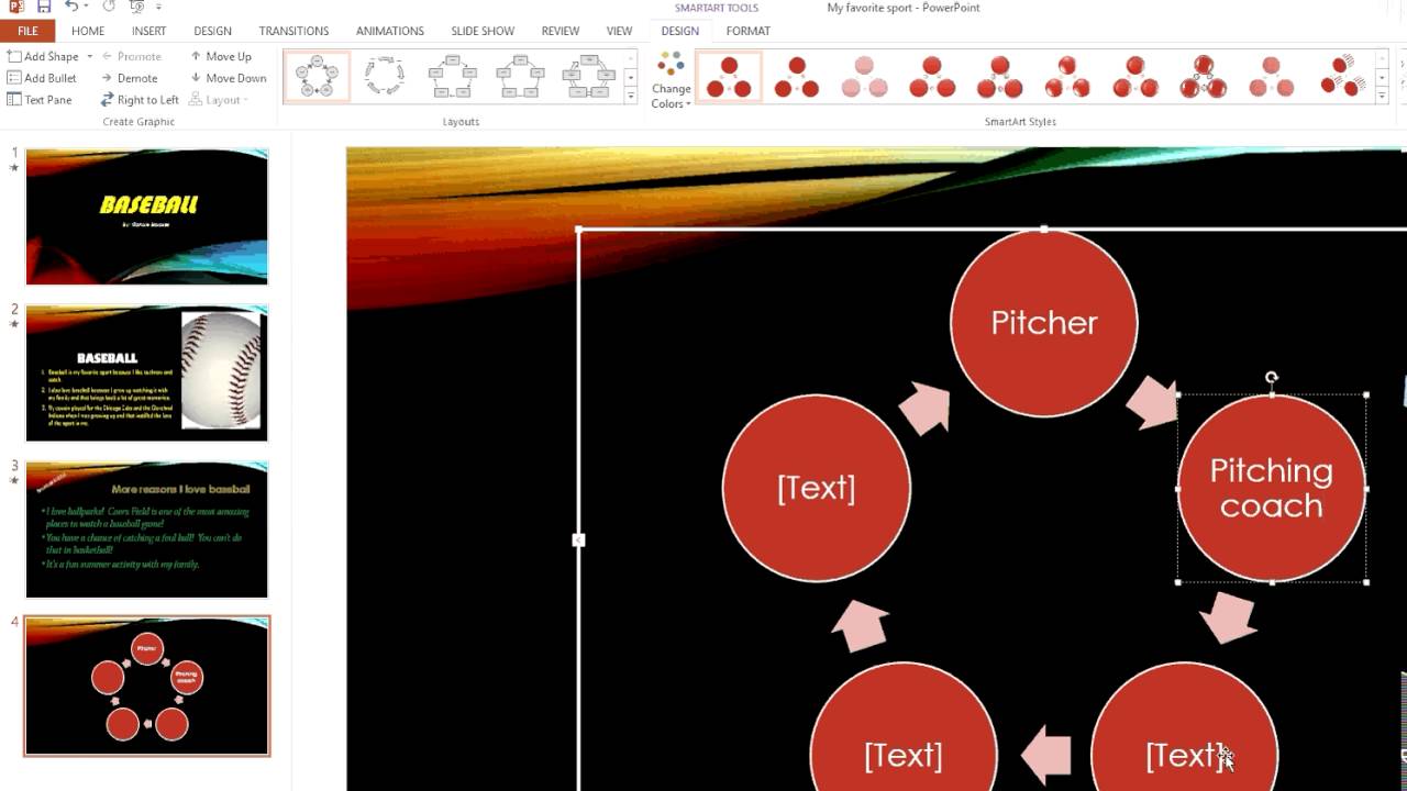 Powerpoint audio, smartart, print - YouTube