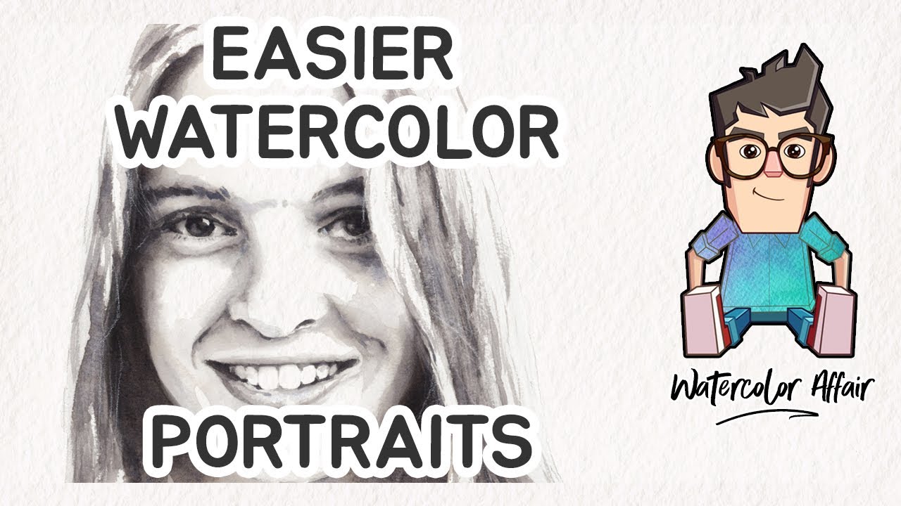 EASIER WATERCOLOR PORTRAITS ! Step-by-Step Tutorial - YouTube