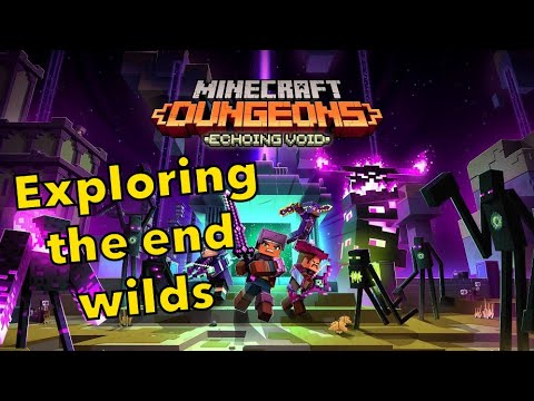 Exploring the end wilds level in the new echoing void DLC for Minecraft Dungeons - YouTube
