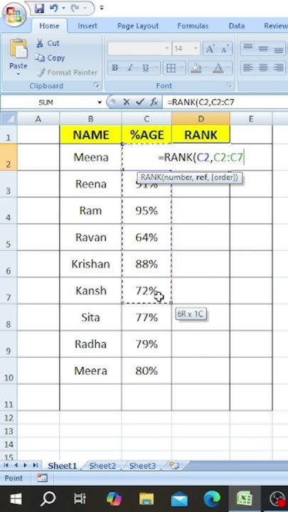 Rank Find in Excel | How To Find the Rank in Multiple Percentage Range| #excel - YouTube