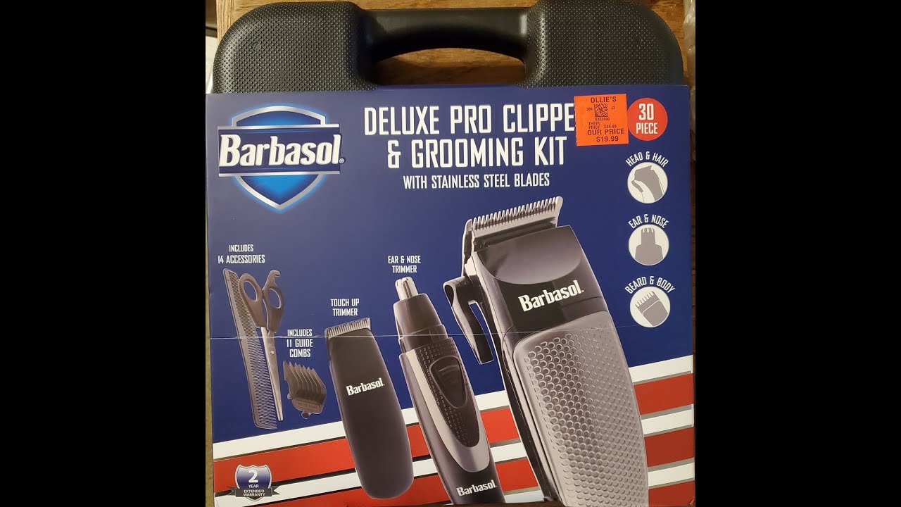 Barbasol Deluxe Pro Clipper & Grooming Kit with Stainless Steel Blades ...
