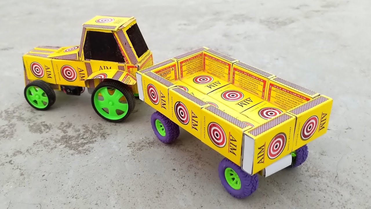 How to make matchbox Tractor at home - Diy Electric JCB Tractor With ...