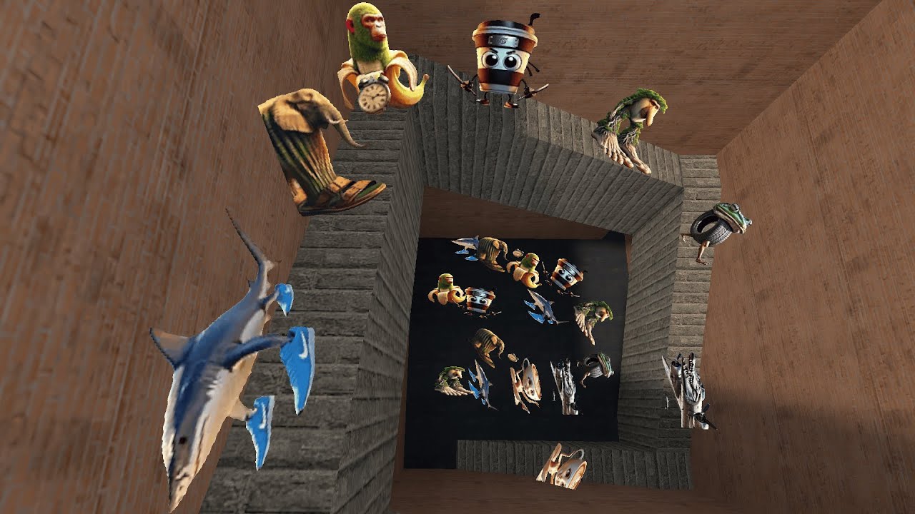 All Italian Brainrot Animal Chase In Big Maze Garry's Mod - YouTube