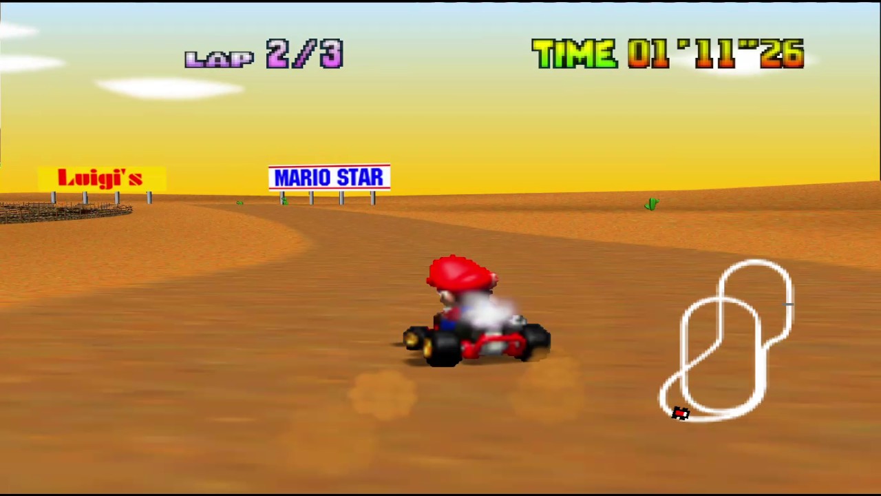 Mario Kart 64 (Time Trial, Mario, Kalimari Desert) - YouTube