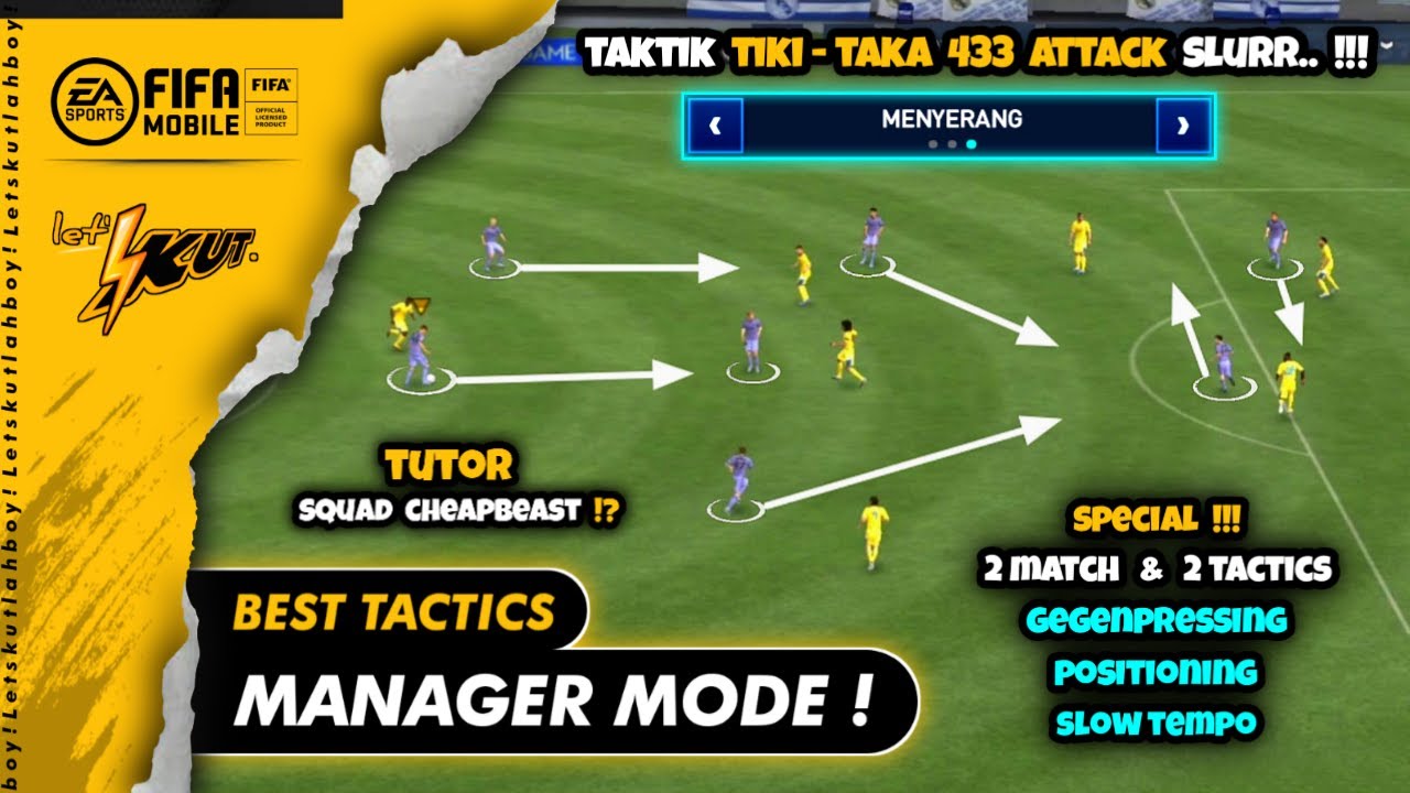 TUTOR Squad Cheap Beast ⁉️ Taktik TIKI-TAKA 433 ATTACK !!! ( Spesial 2 ...