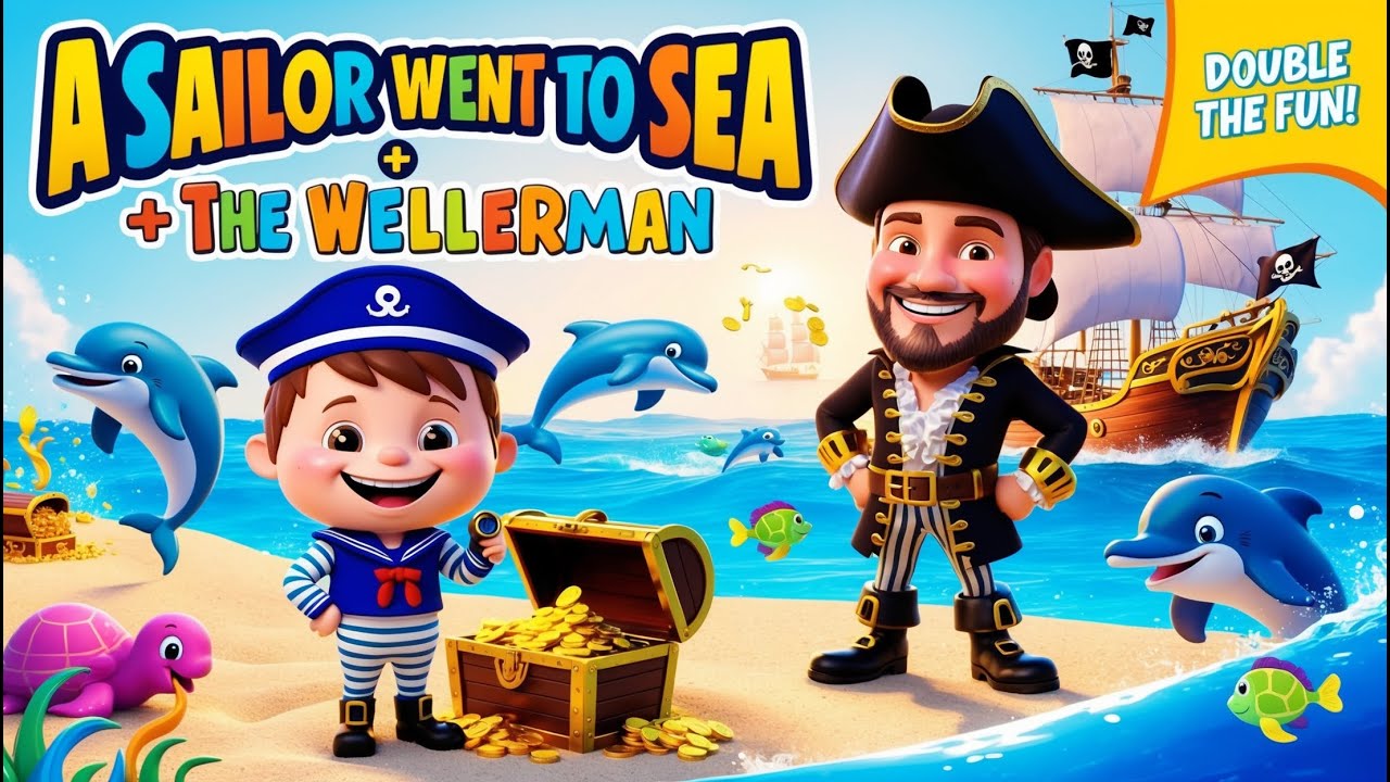 A Sailor Went To Sea | The Wellerman | Pirate Edition | Nursery Rhymes ...