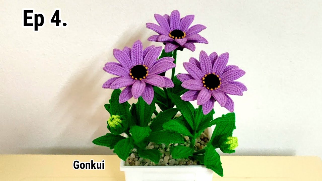Crochet flower | Crochet African Daisy flower Ep4.🌼 Sepals # ...