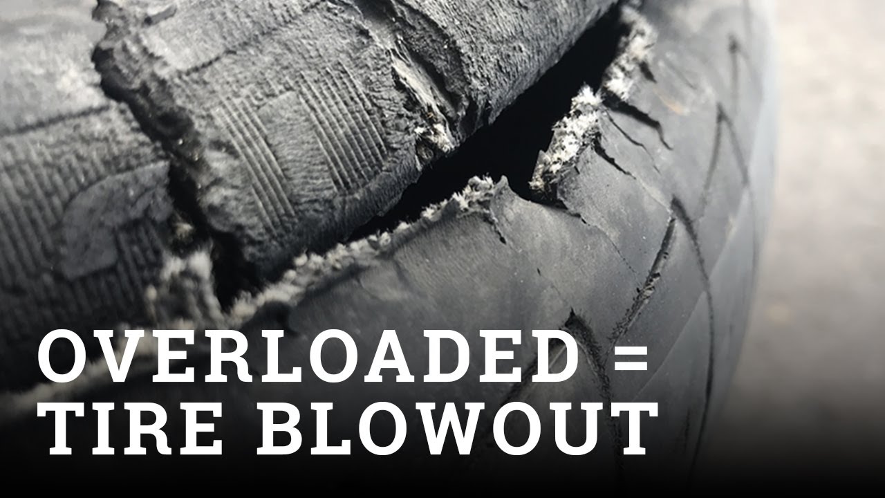 Overloaded = Tire Blowout! [Towing Safety Education] - YouTube