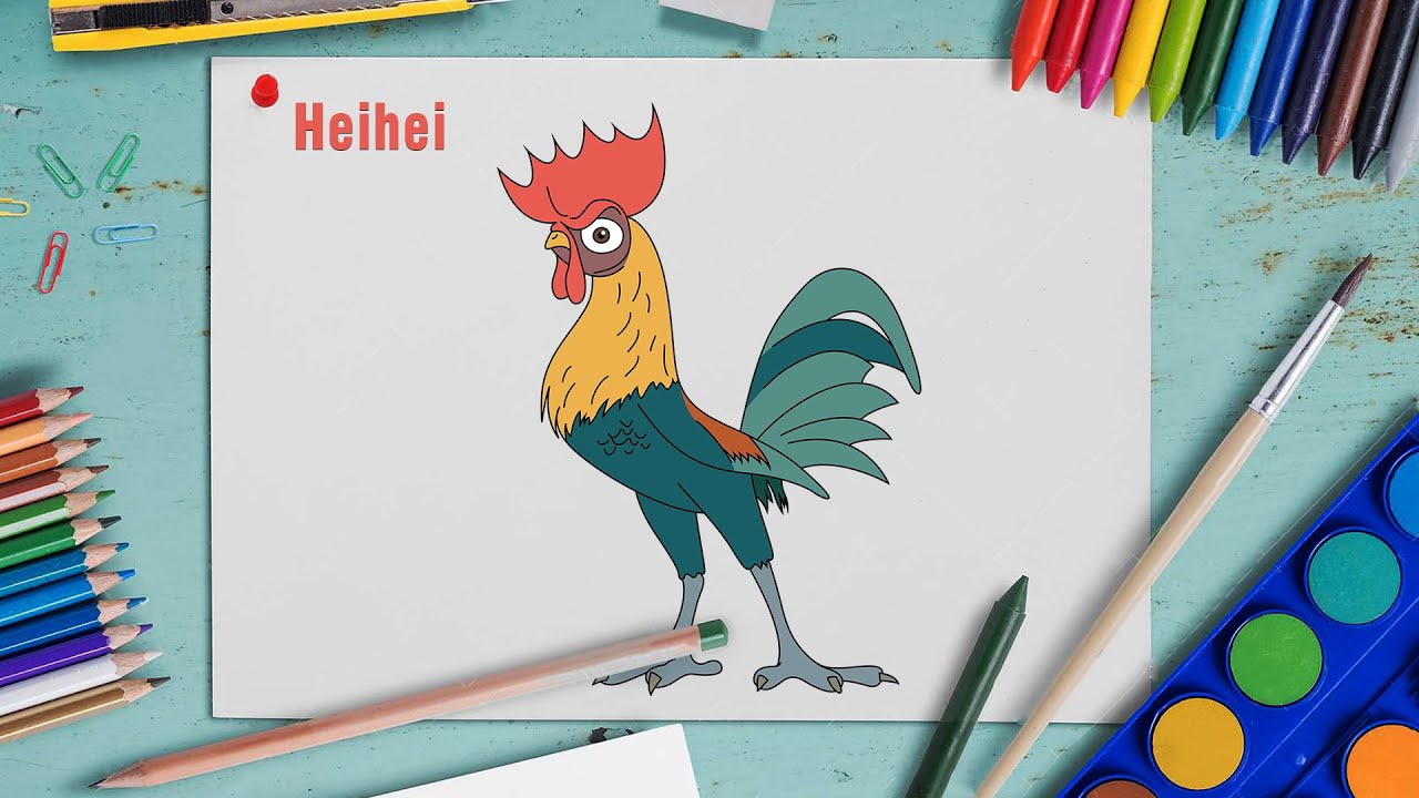 How to Draw Heihei | Disney Moana Chicken - YouTube