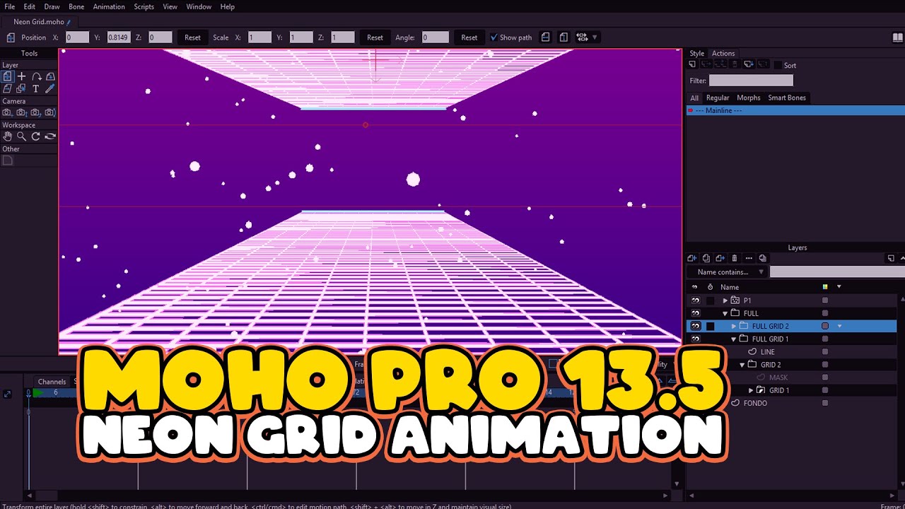 MOHO PRO 13.5.2 | NEON GRID ANIMATION - YouTube