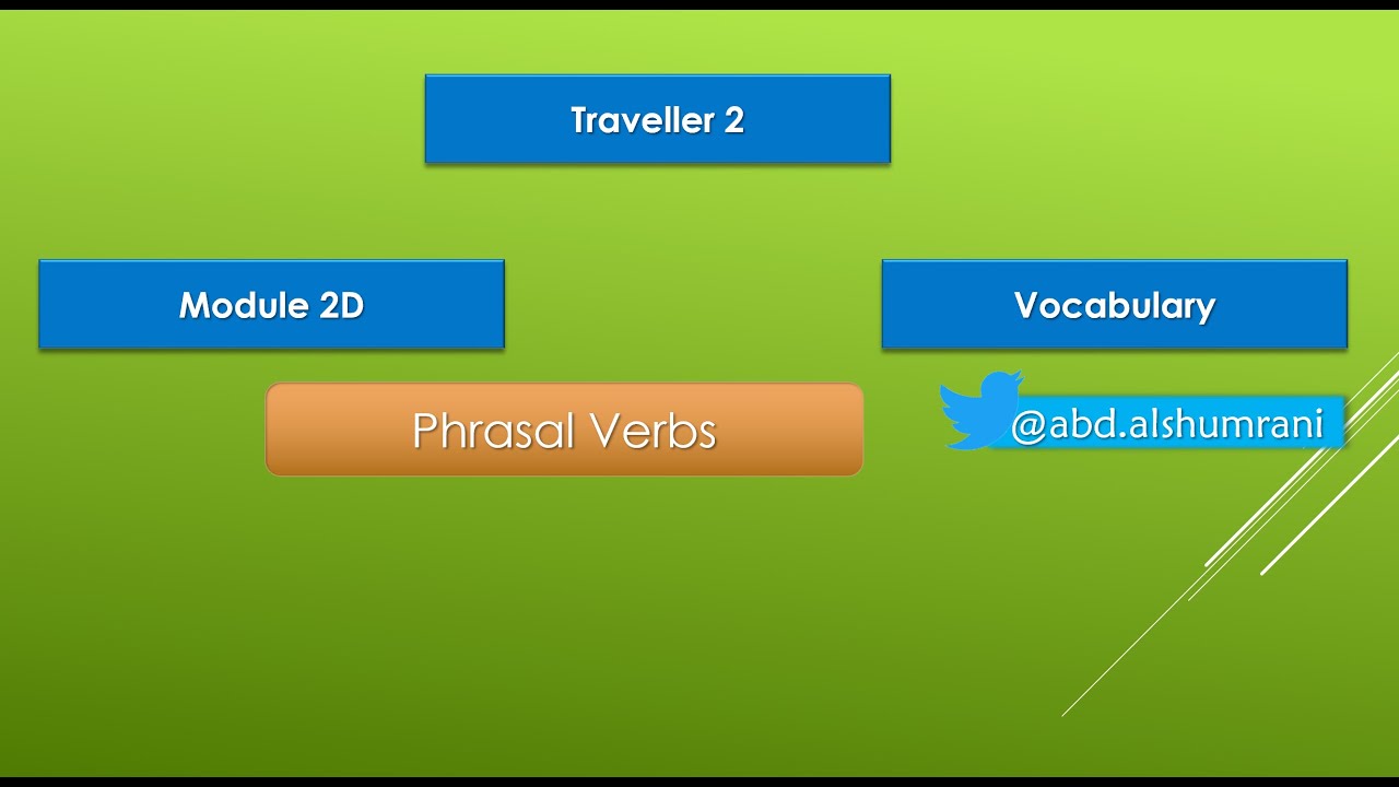 Traveller 2 - Module 2 D - Vocabulary - Phrasal Verbs - YouTube