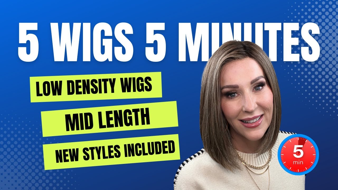 LOW DENSITY WIGS | 5 WIGS | 5 MINUTES | Mid Length | MUST See Video ...