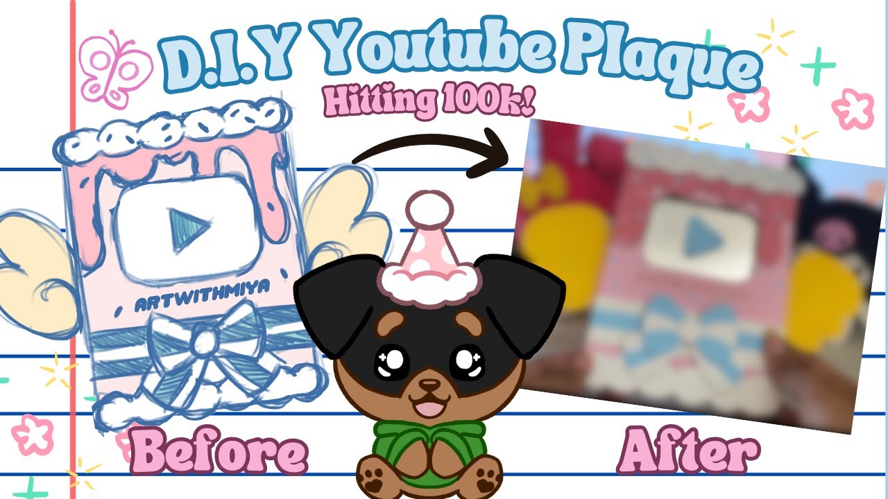 ୨♥ ୧Making my own YouTube Plaque! (100k Celebration) #cardboardcraft # ...