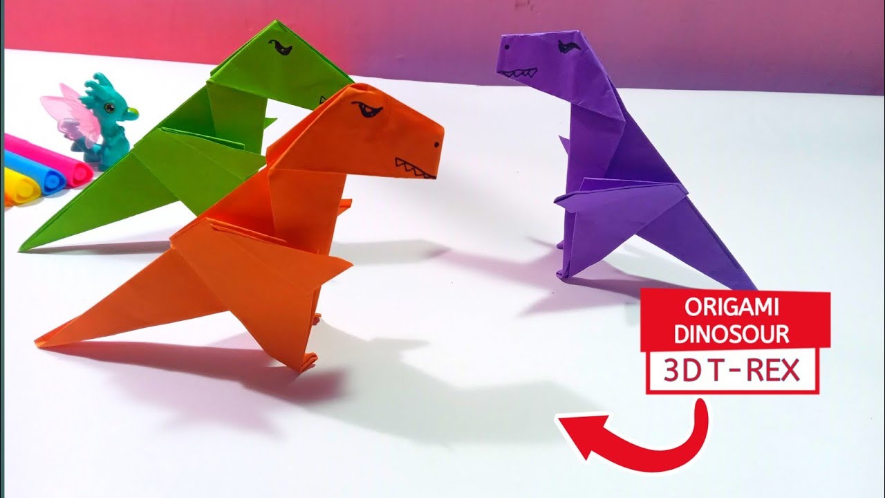 How To Make Origami Dinosaur - Origami Dino T Rex | Hello Origami ...