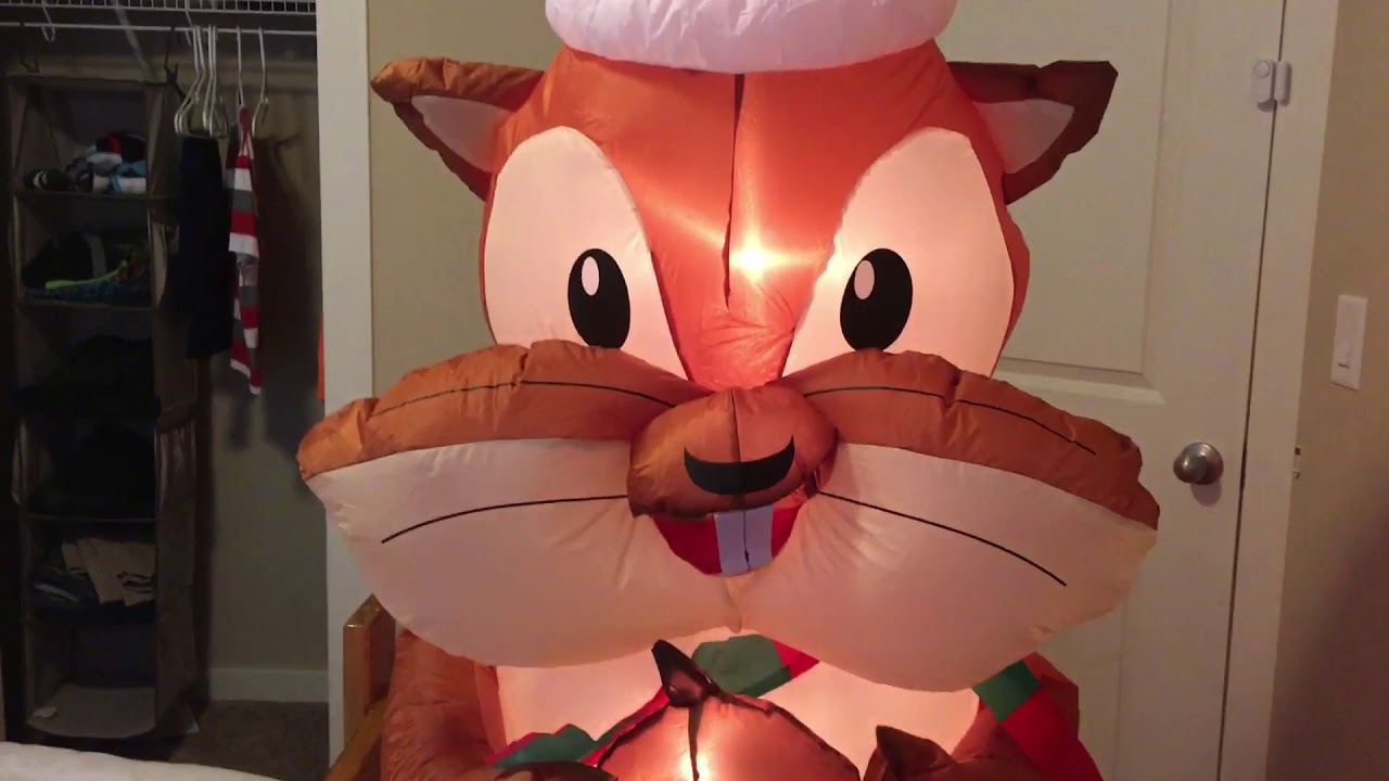 6.5 FT inflatable Animated Chipmunk with Acorn - YouTube