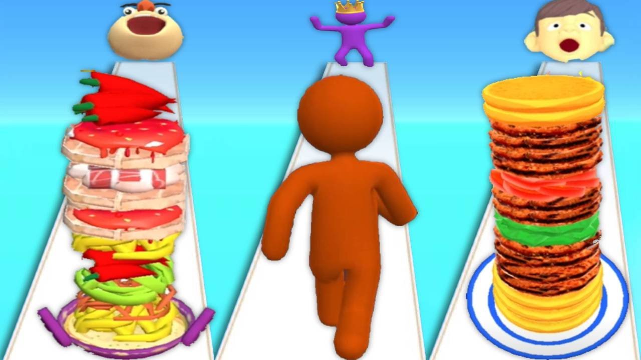 NOODLE RUN vs GIANT RUSH vs BURGER RUN - Gameplay Walkthrough Android ...