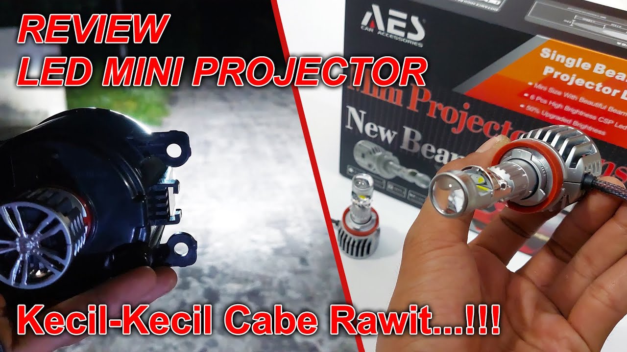 Review LED Mini Projector Lens AES - YouTube