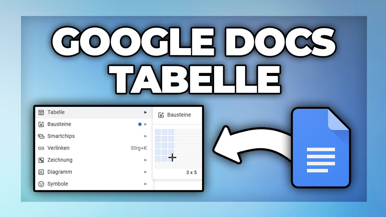 Google Docs Tabelle erstellen & bearbeiten - Anleitung - YouTube
