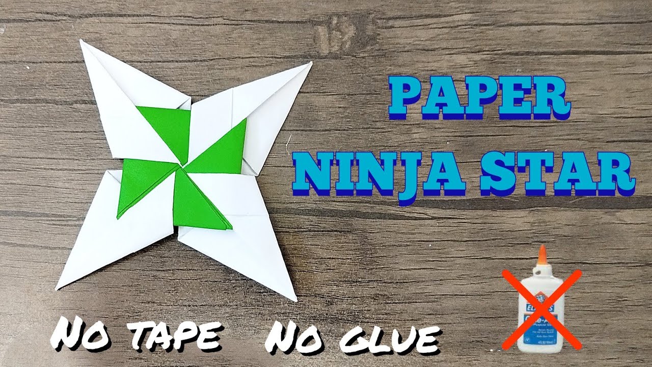 How to make ninja star | Ninja star no glue | Paper craft | Paper ninja ...