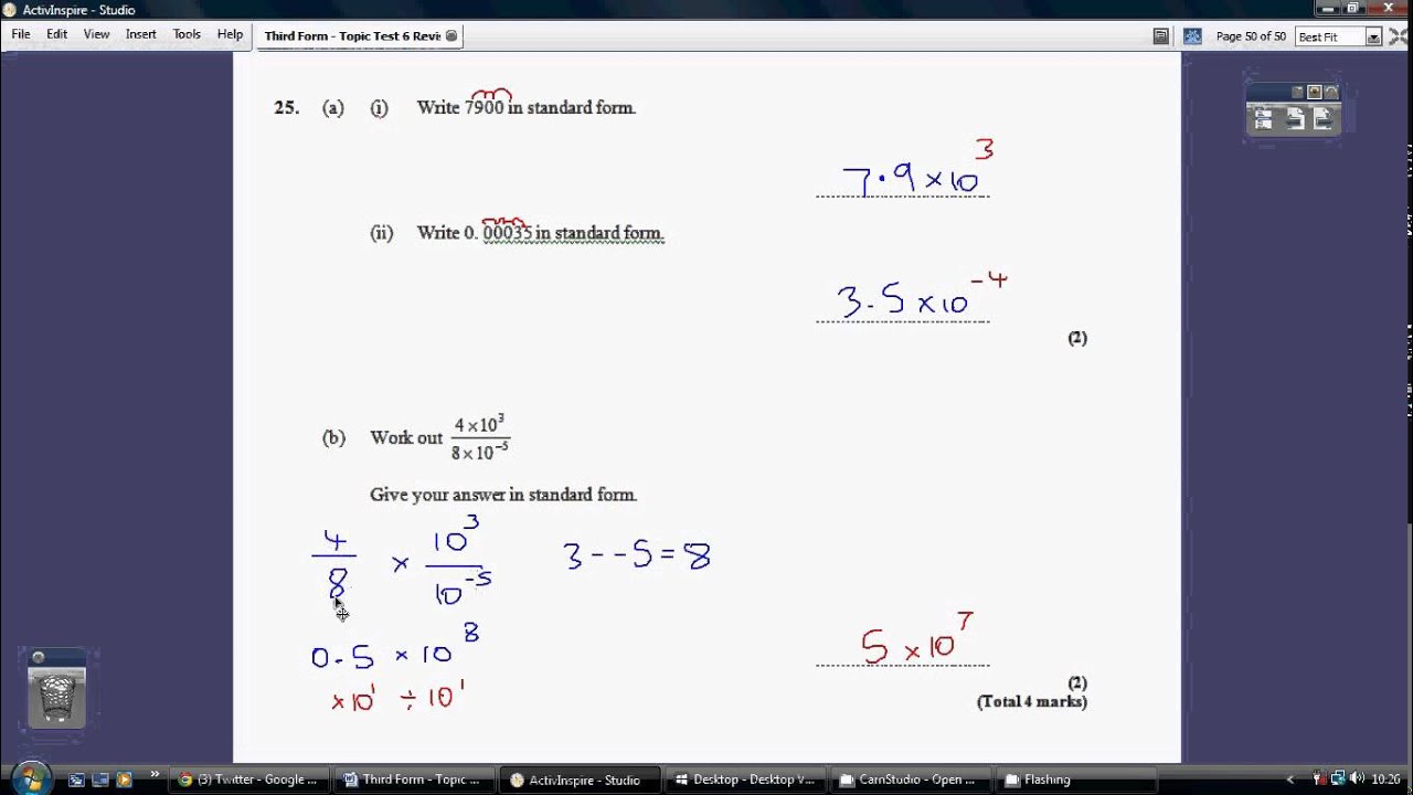 Third Form - Topic Test 6 Revision 12 - YouTube