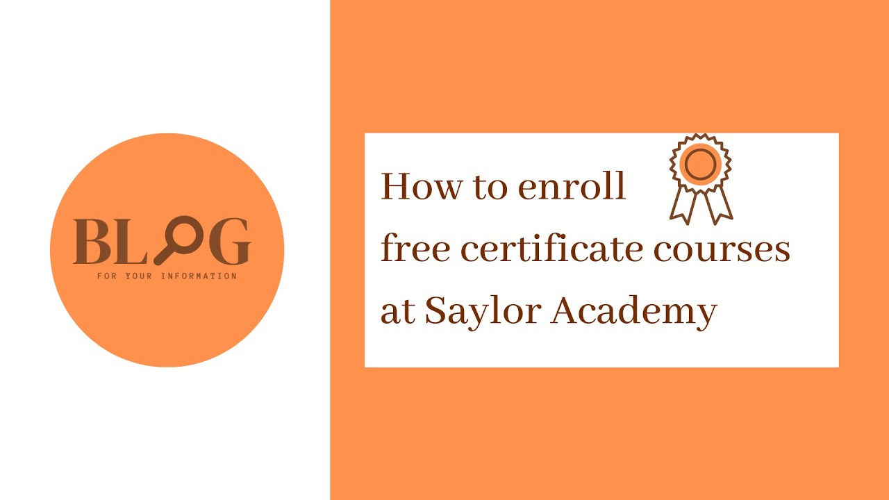 How to enroll free certificate courses at Saylor Academy - YouTube