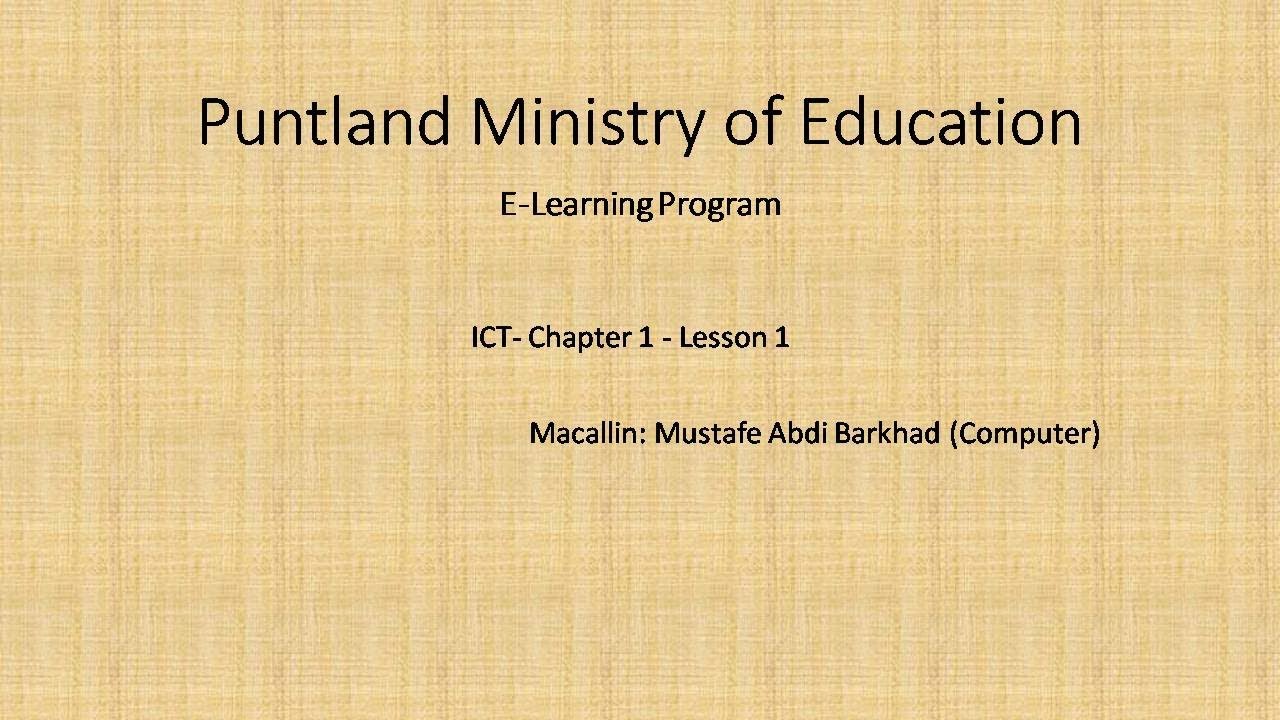 Secondary ICT - Chapter 1 - Lesson 1A - YouTube