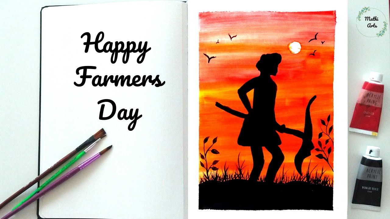 Drawing of Pongal Festival || Ulavar Thirunal Painting for Beginners ...