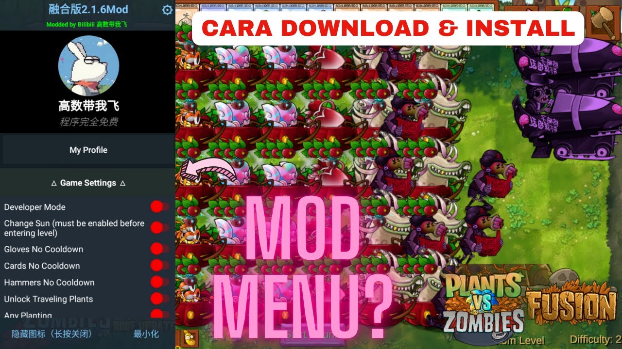 PvZ Fusion - Cara download PvZ Fusion Mod Menu ( Android ) - YouTube