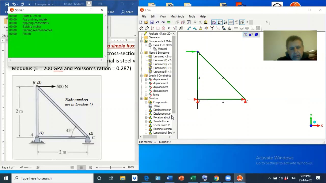 FEA Truss 2 Analysis using LISA - YouTube