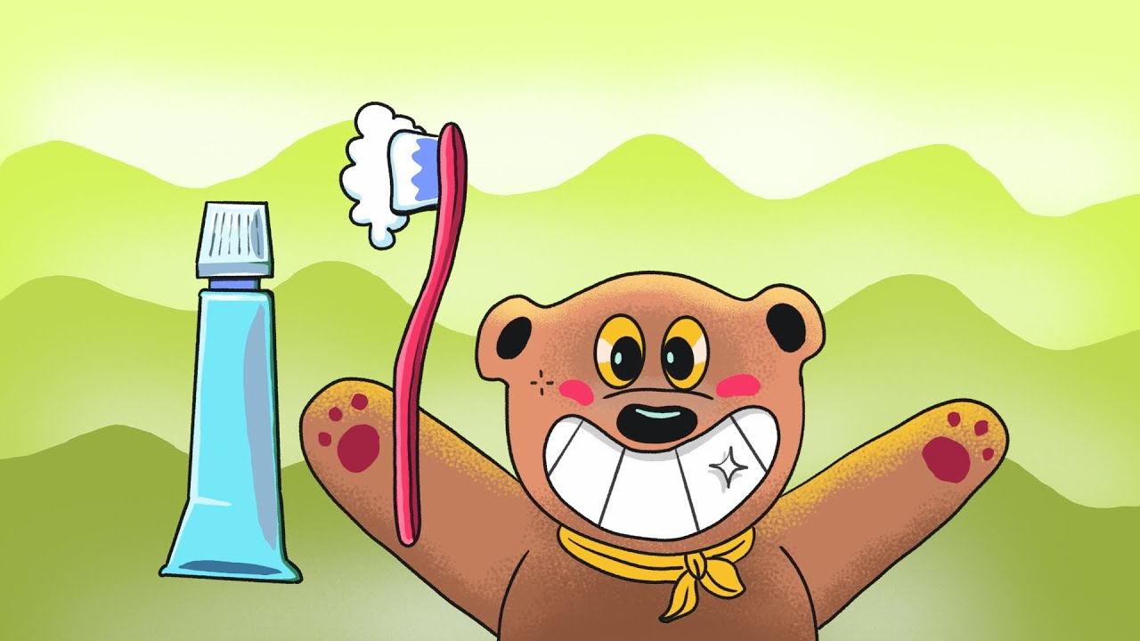 Drawing process. Quick draw. Bear holds toothbrush. - YouTube