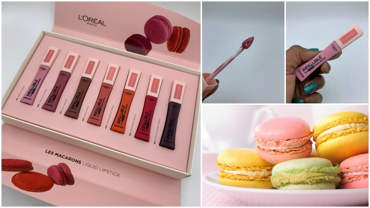 Loreal | Les Macarons | Liquid Lipstick Swatches - YouTube