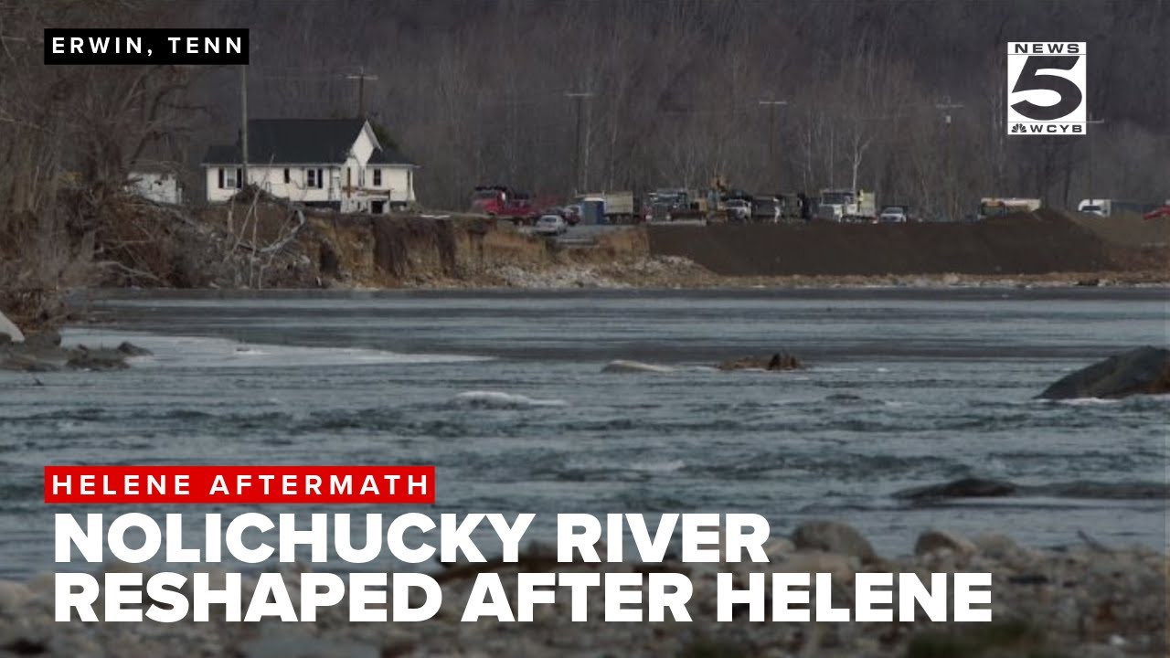 Nolichucky River flooding caused by Helene reshapes the landscape - YouTube