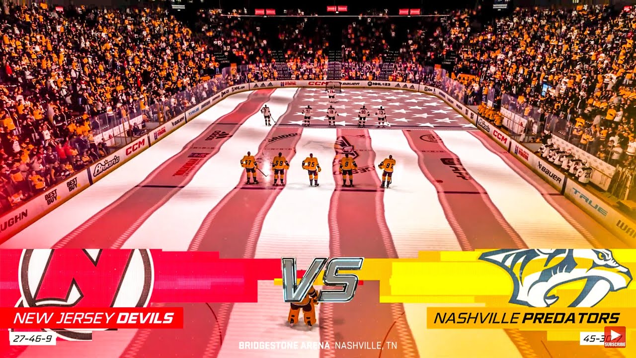 New Jersey Devils vs Nashville Predators 1/26/2023 NHL 23 Gameplay ...