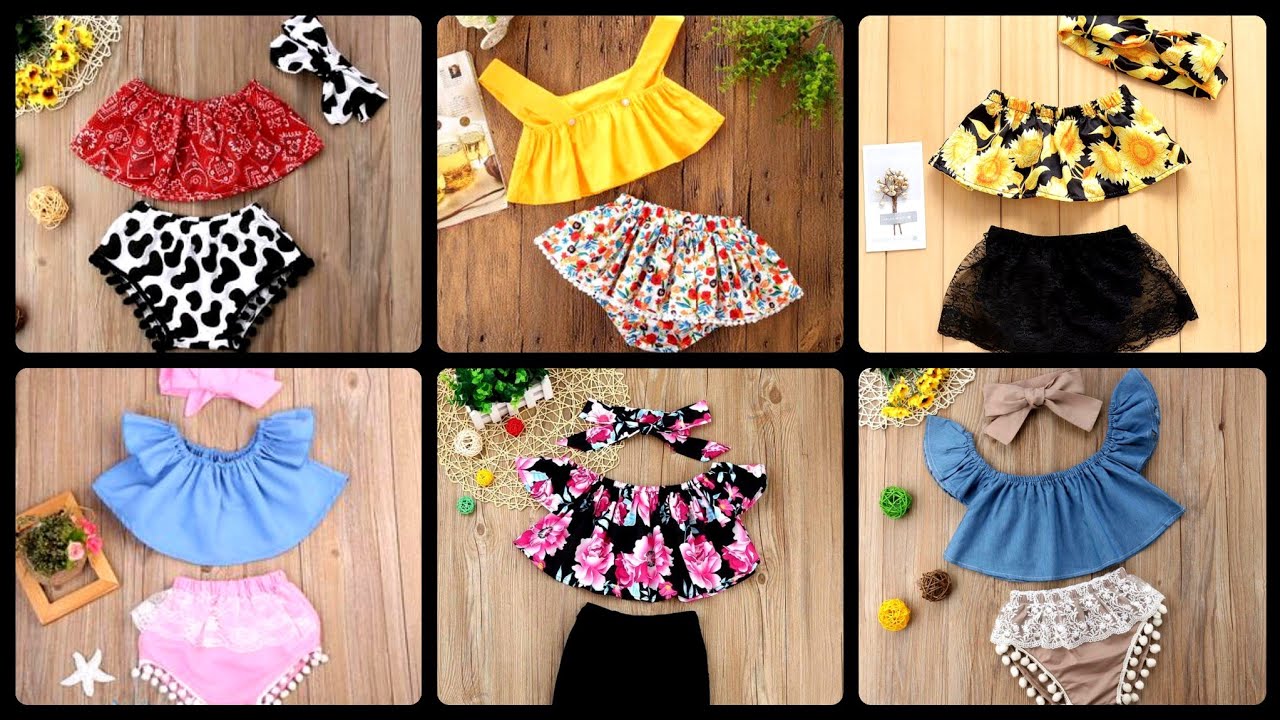 Baby kids ruffle off shoulder top dresses sewing pattern newborn to 6 ...
