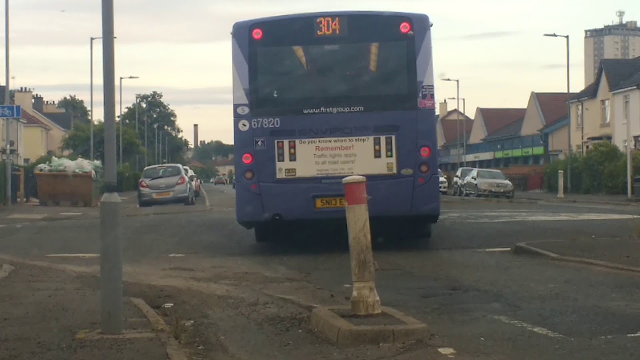 Bus turning on mini-roundabout UK (for Learning purposes) - YouTube