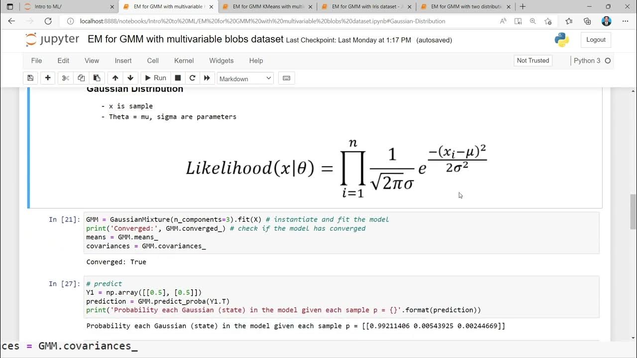 06 Implement Gaussian Mixture Model Using Em Algorithm Youtube