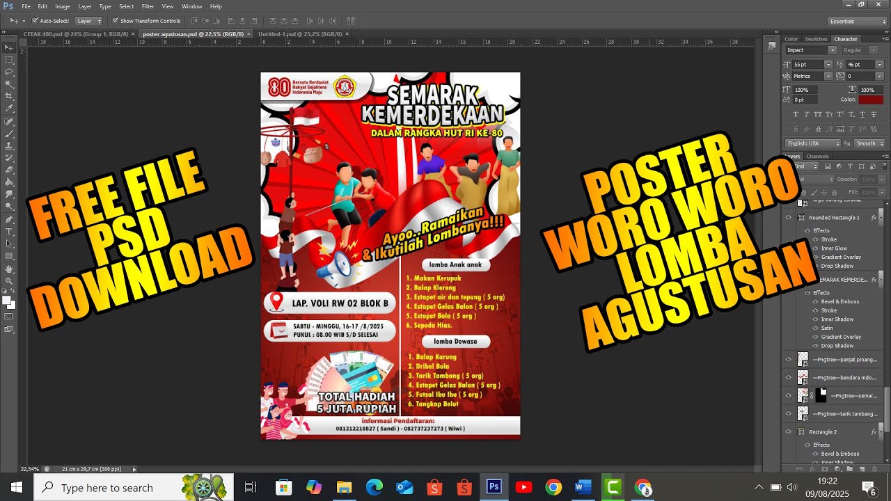 poster | pamflet woro woro pengumuman lomba 17 agustusan #17agustus2025 ...