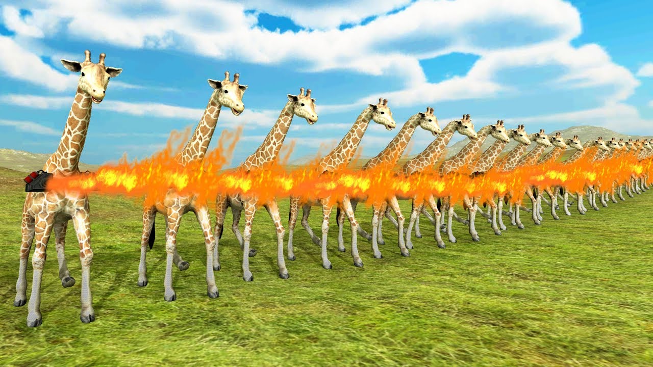 FLAMETHROWER GIRAFFE BATTLE! - Beast Battle Simulator - YouTube