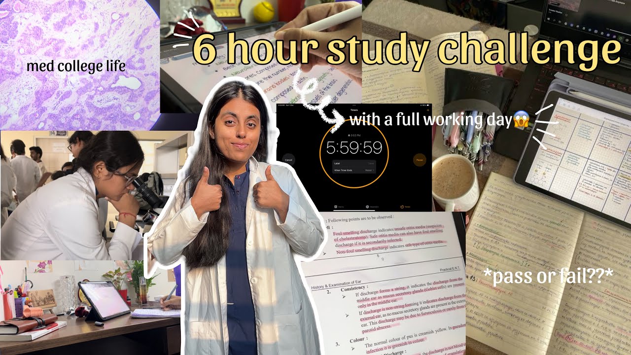 6 hour study challenge 🕰️📚🎀with a full working day in medical college 🥼 ...