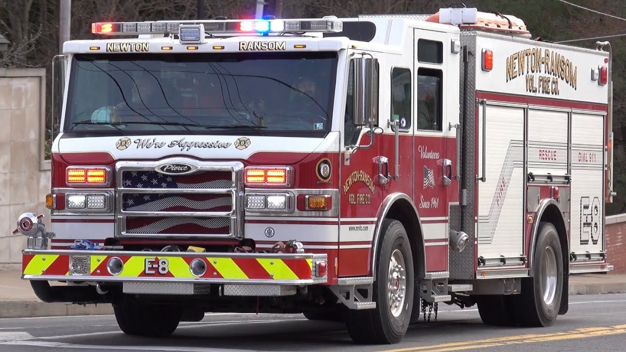 Newton Ransom Volunteer Fire Company Engine 8 Responding - YouTube