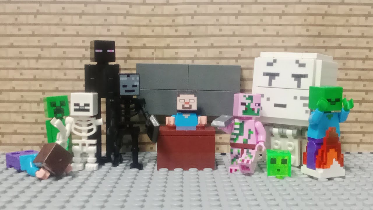 LEGO Monster school. Find Minecraft item challenge. (brickfilm ...