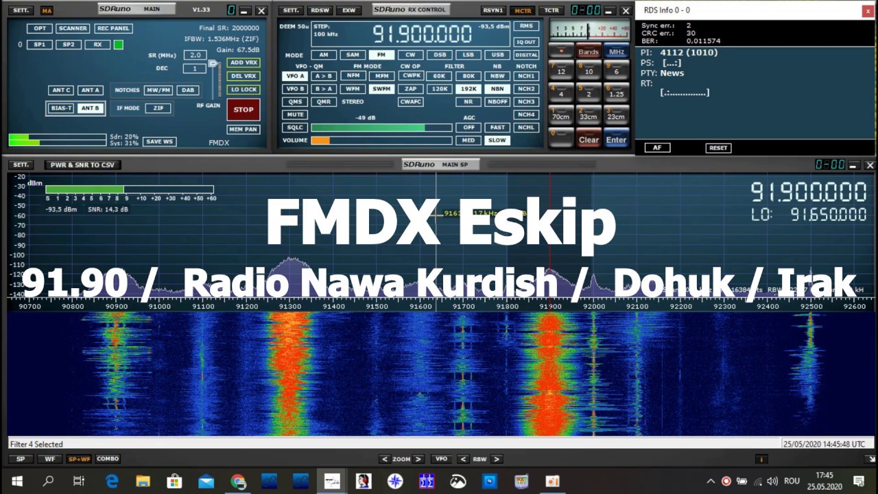 FMDX Es 91.90 / Radio Nawa Kurdish / Dohuk / Irak - YouTube