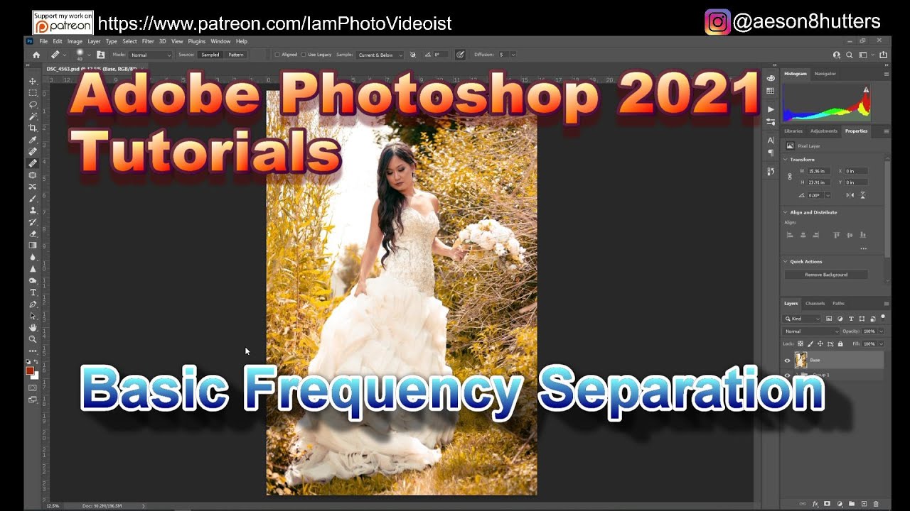 Easy Frequency Separation in Adobe Photoshop 2021 Tutorial - YouTube